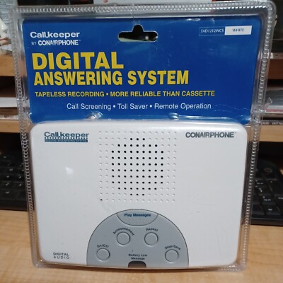 CALLKEEPER by CONAIRPHONE Digital Answering System TAD1212 White NEW ...