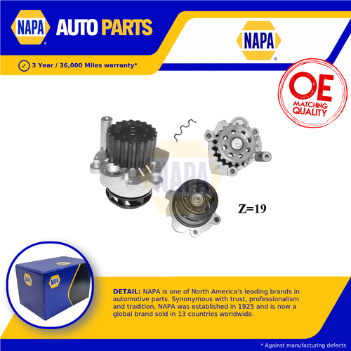 Water Pump fits AUDI A2 8Z0 1.2D 1.4D 02 to 05 Coolant NAPA 045121011F ...