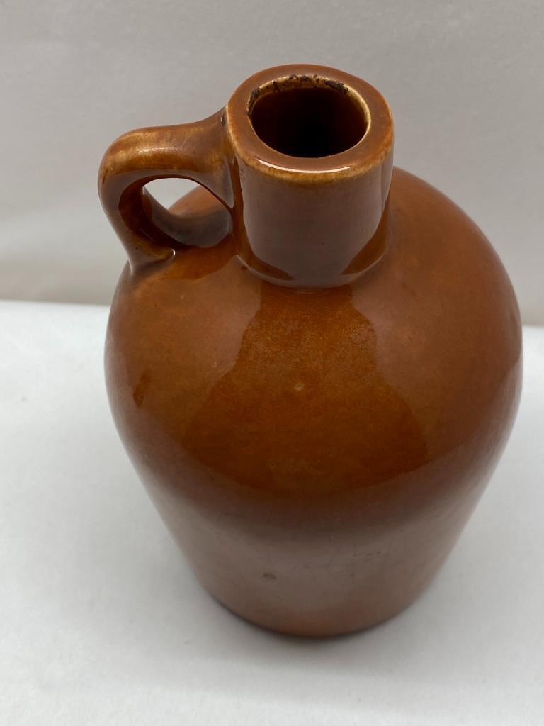 Vintage Brown Pottery Jug Finger Hold Handle 5 1/4" Tall | eBay