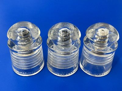 Vintage Corning Pyrex Clear Glass Insulator for Telephone Lines 4" Set ...