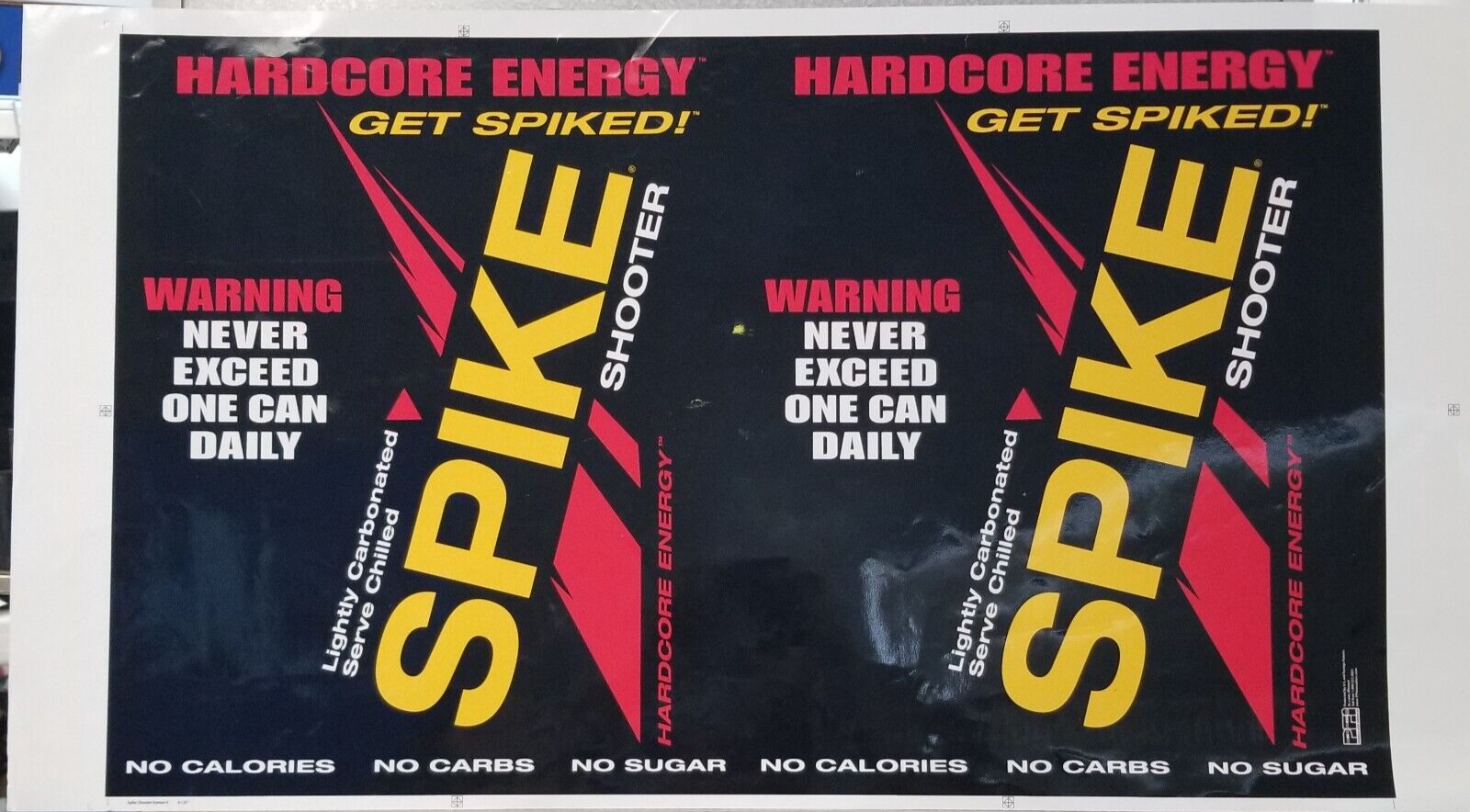Spike Shooter Energy Drink Get Spiked Pre Production POS Advertising | eBay