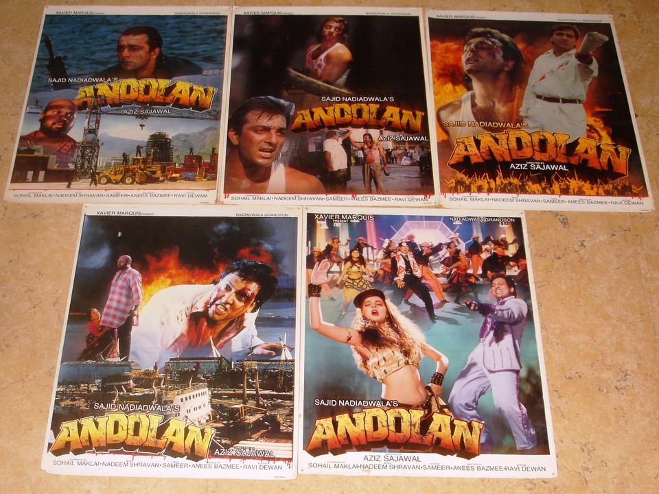 ANDOLAN ( 1995) SANJAY DUTT GOVINDA DIVYA BHARTI MAMTA KULKARNI 10 LOBBY CARDS | eBay