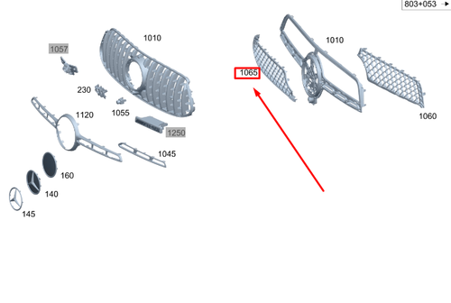 MERCEDES-BENZ GLE W167 Radiator Left Lower Grille A1678883401 NEW ...