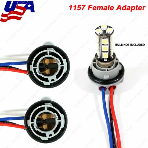 2pc 1157 2057 2357 LED Bulbs Signal Lights Wiring Harness Plugs Adapter ...