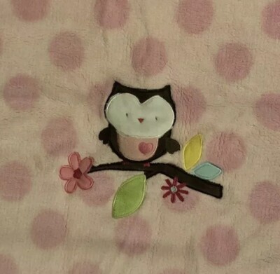 Circo Pink Owl On A Branch Baby Blanket Lovey Polka Dots Plush B | eBay