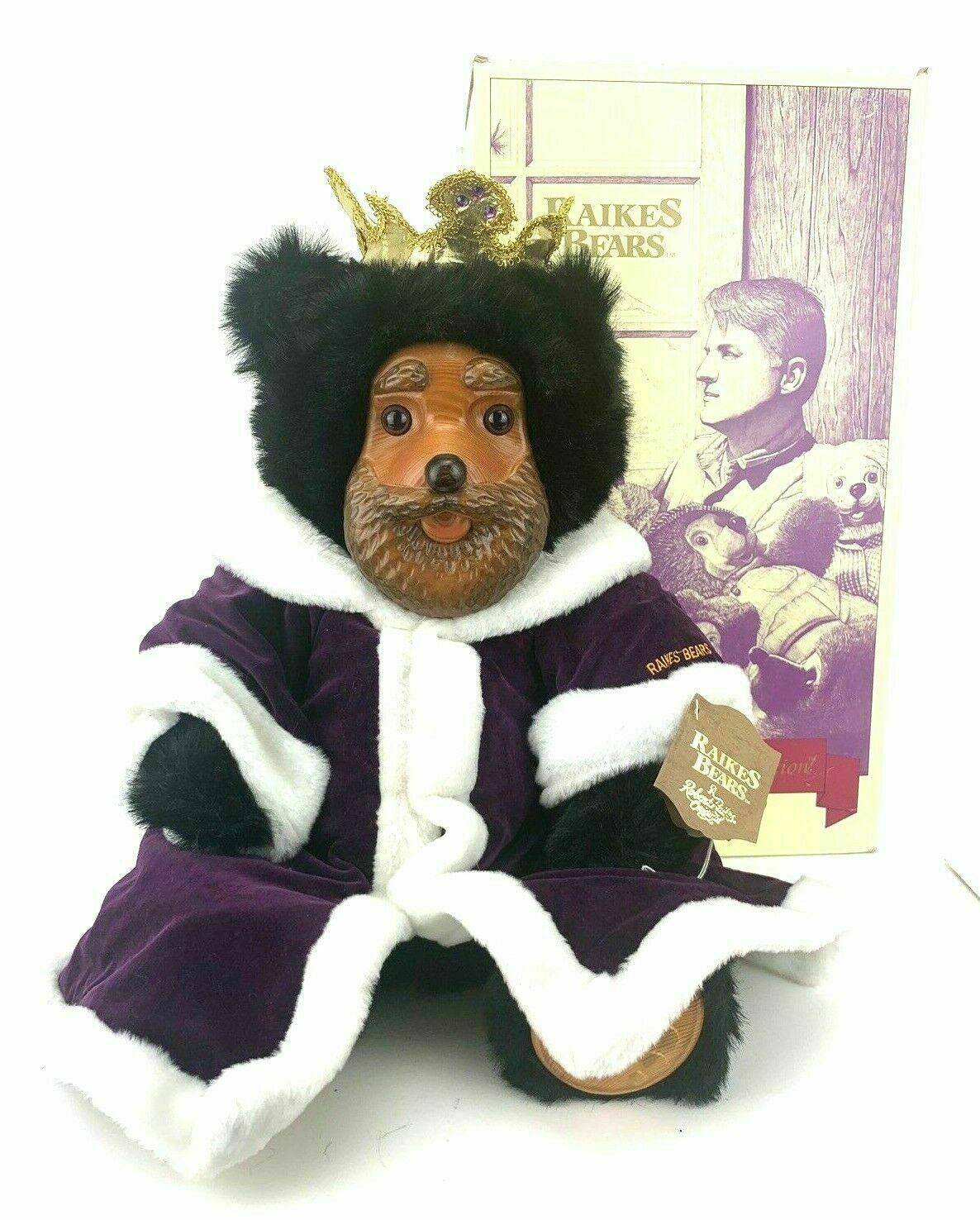 Raikes Bears Carved Plush Stuffed Teddy Bear King William 1990 553/ ...