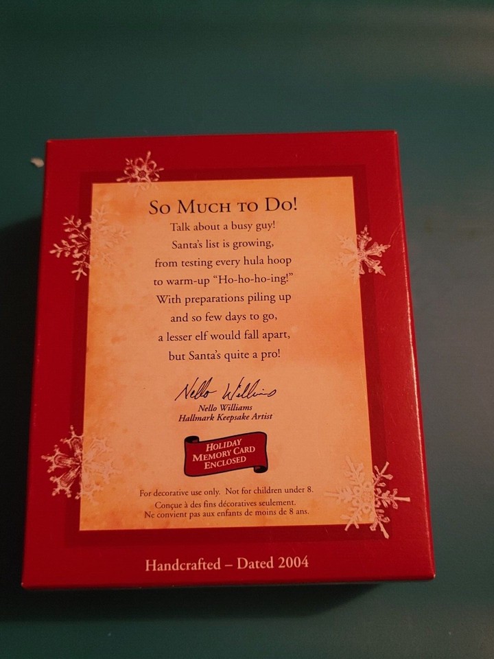 Hallmark 2004 So Much to Do Santa Claus List Christmas Ornament | eBay