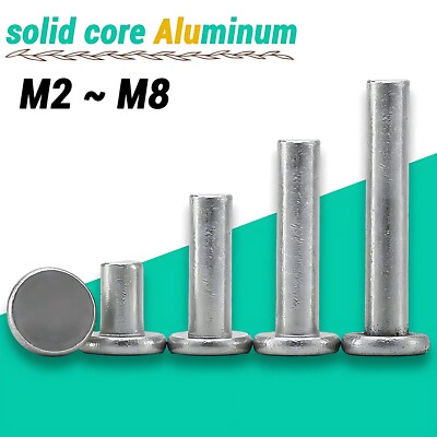 Aluminium Flat Head Solid Rivets Diameter M2 M2.5 M3 M4 M5 M6 M8 Rivet ...