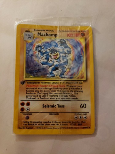 RARE 1995 original Machamp holographic Pokemon card | eBay