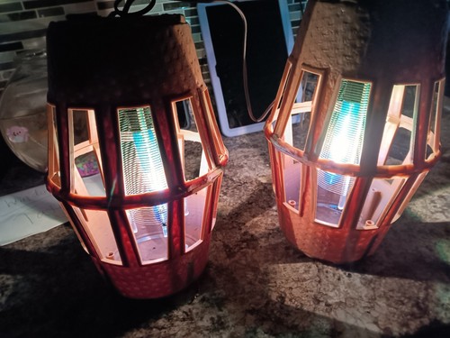 VINTAGE SET OF 2 NOVEL BUG MOSQUITO LIGHT LAMP ORIGINAL BOX BLOW MOLD ...
