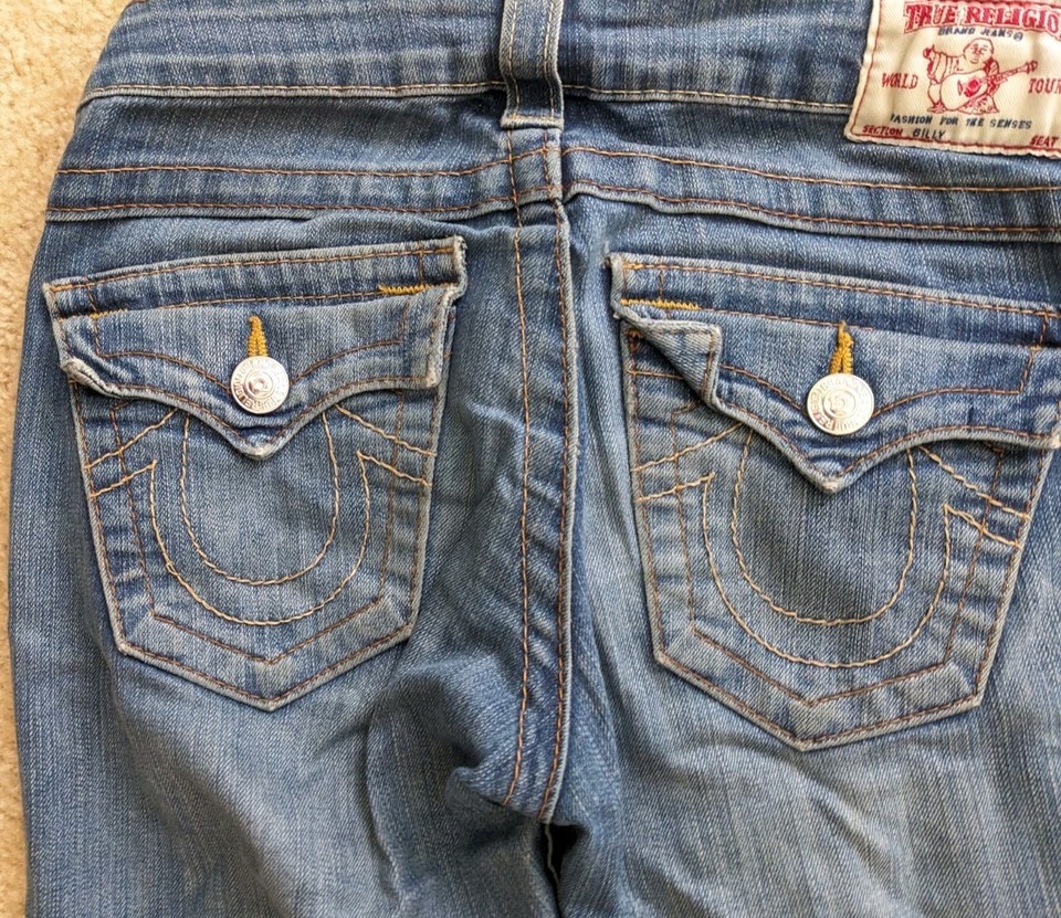 True Religion Jeans Womens Size 25 Billy Straight Cut Light/Medium Wash ...