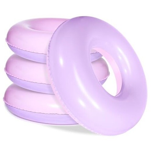 ShinyRelief 4 Pcs Inflatable Pastel Pool Floats 30'' Macaron Swim Pink ...