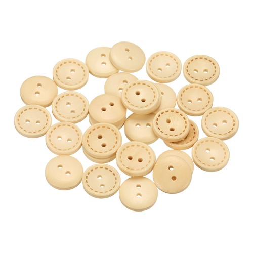 30pcsWooden Sewing Button 18mm 2 Holes Round Craft Clothing Buttons ...