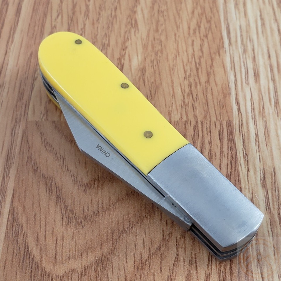 Barlow Pocket Knife Stainless Steel Blade Blades Yellow Composition ...