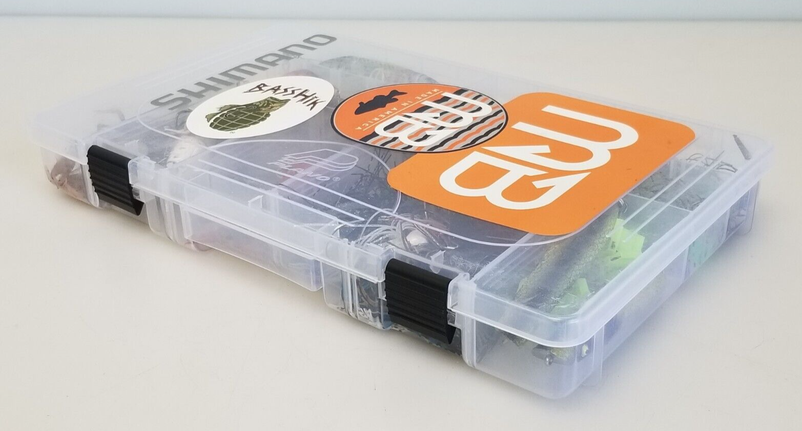 Fishing Lure Lot in Plano Tackle Box, Spinnerbait Jig Buzzbait Goby ...