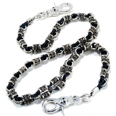 DK EMO Gothic Leather & Knight Biker Trucker Key Jean Wallet Chain (26. ...