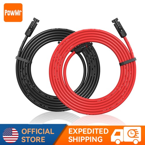 10 AWG Solar Panel Extension Cable PV Wire Solar Connector Pair Black ...