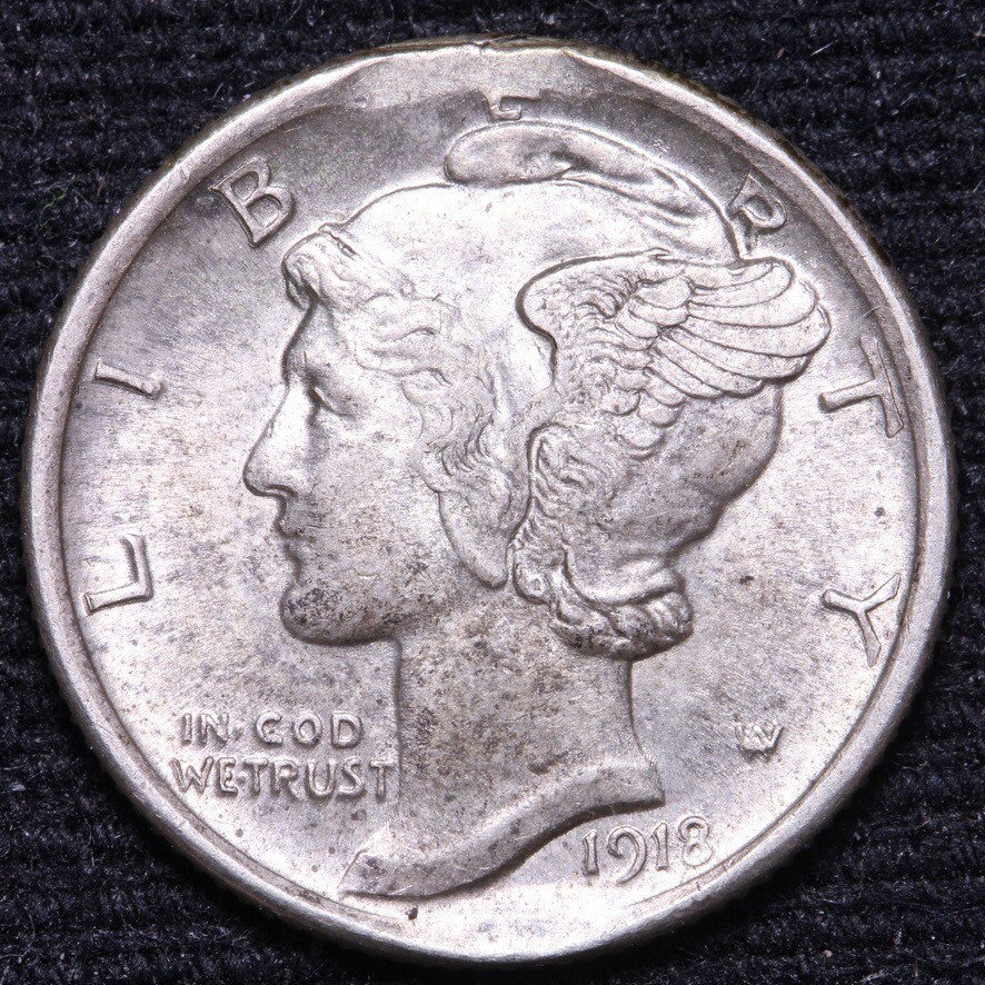 1918-D Mercury Dime CHOICE BU Mint Error FREE SHIPPING E637 KNF | eBay
