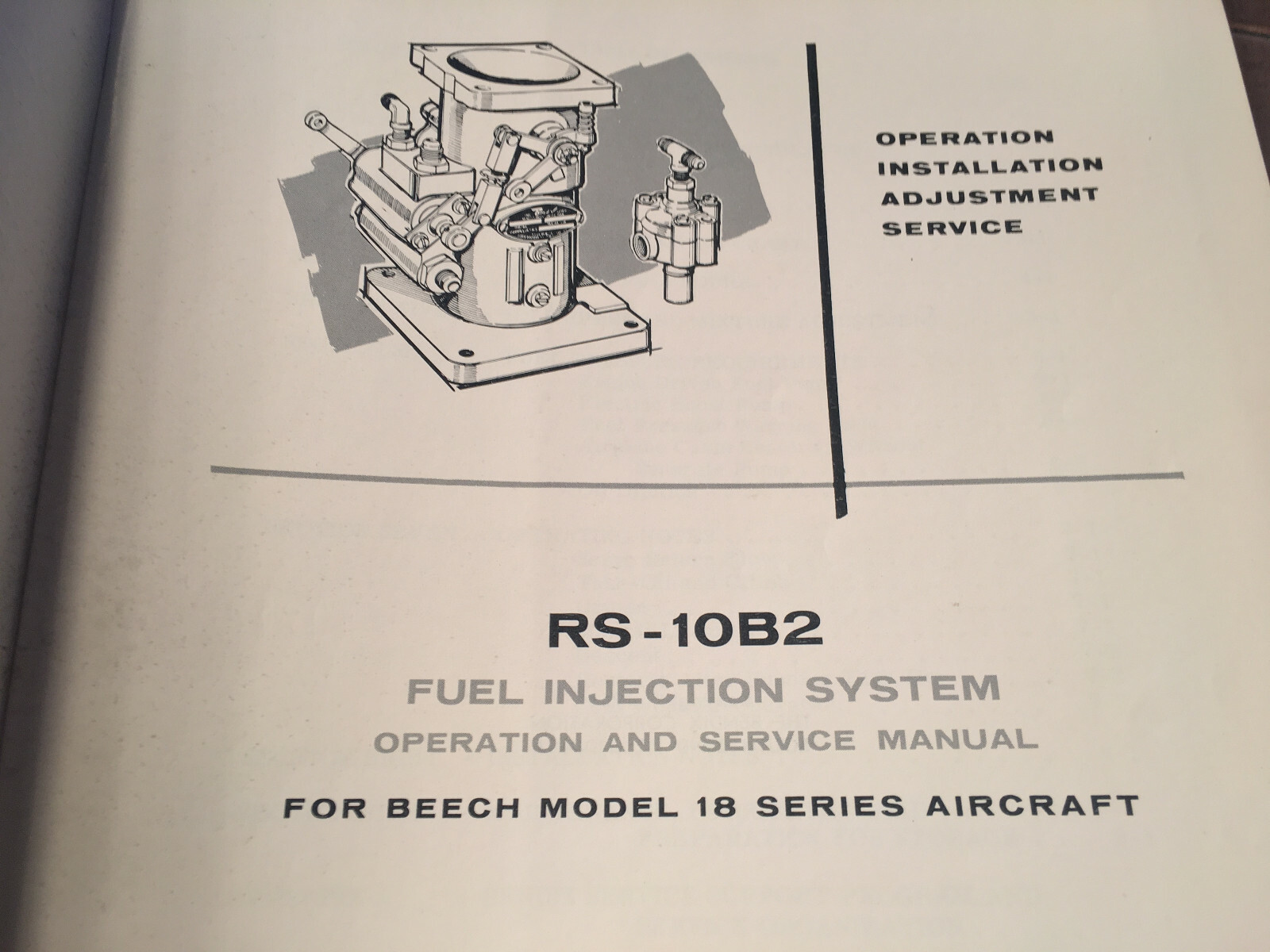 Bendix Rs-10b2 Fuel Injection System for Beech Model 18 Operation ...