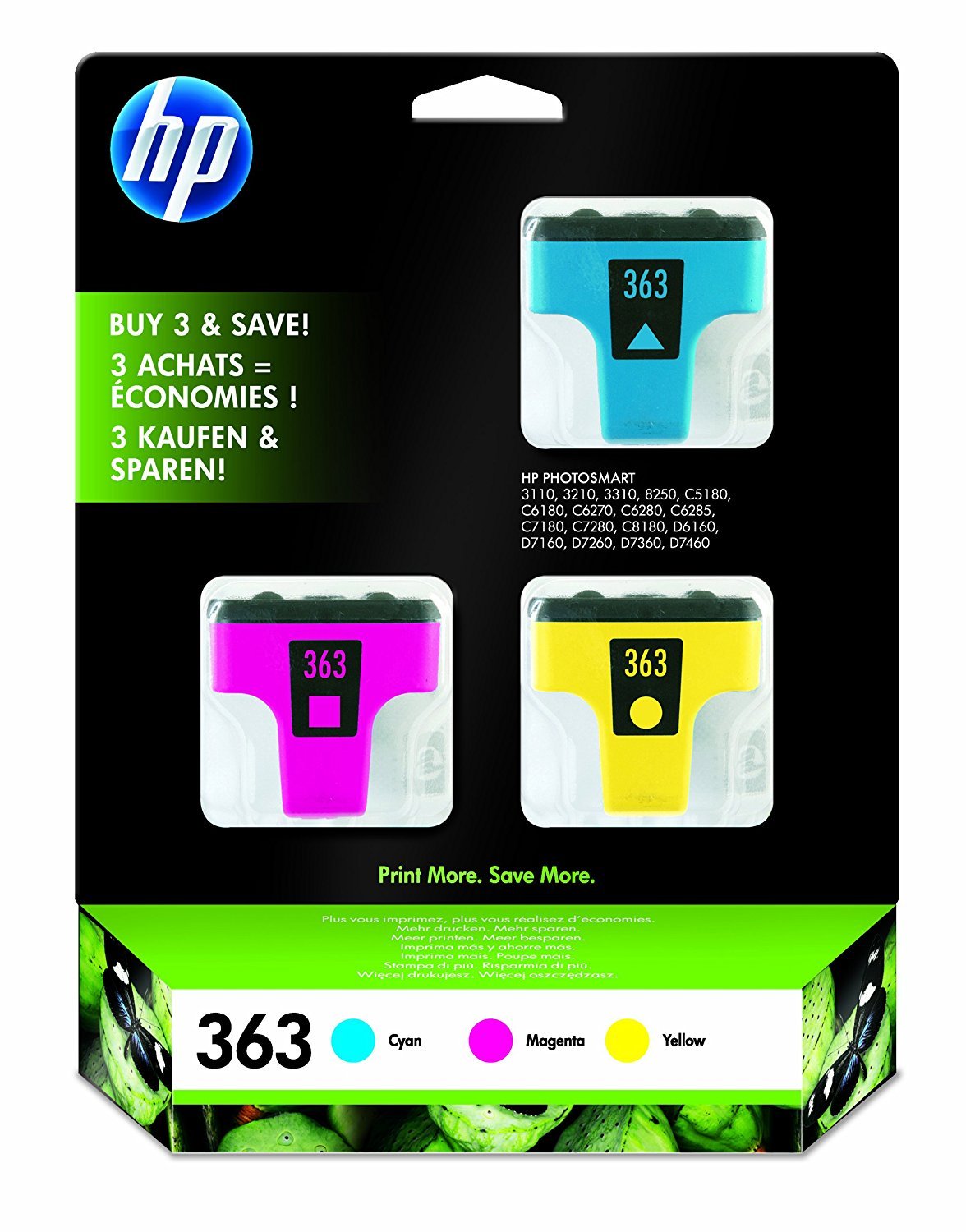Genuine Full Set of HP 363 Ink Cartridges Photosmart Black Cyan Magenta ...