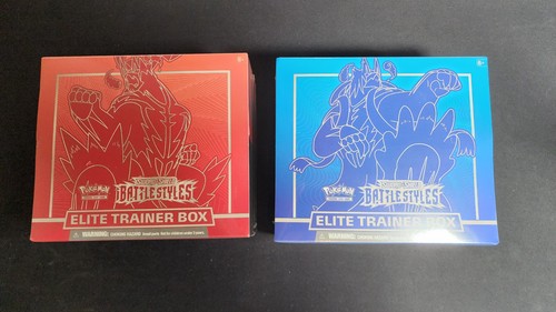 POKEMON BATTLE STYLES ETB PAIR RED & BLUE FACTORY SEALED ELITE TRAINER ...