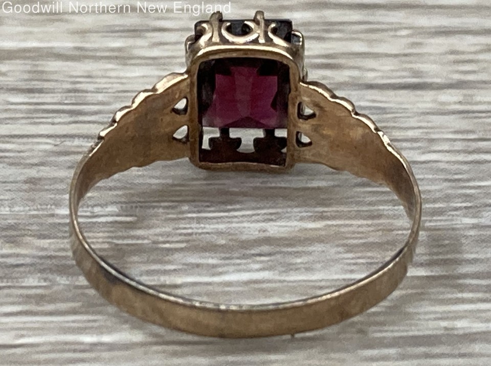 Unmarked Tests 10K Rose Gold Vintage Faceted Garnet Stone Ring 1.25g | eBay