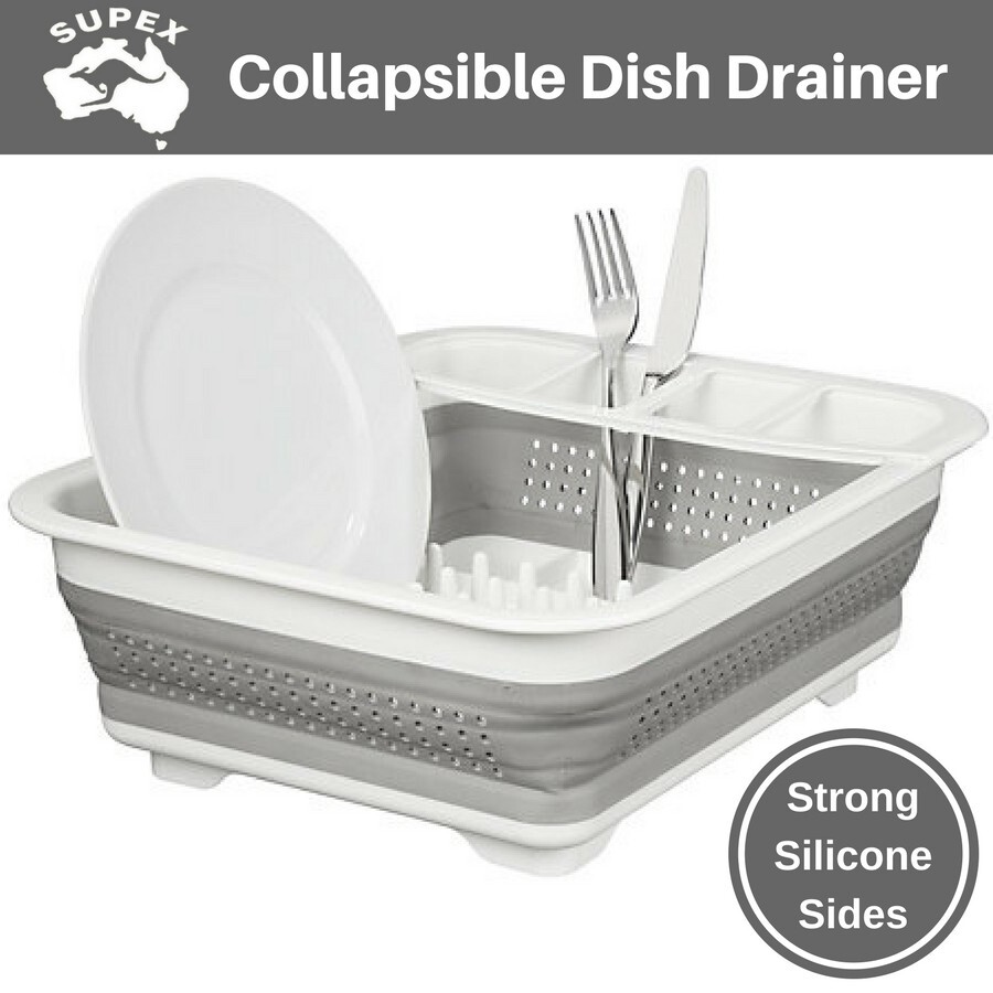 Silicone Collapsible Caravan Dish Drainer Compact Rack Dryer for RV ...