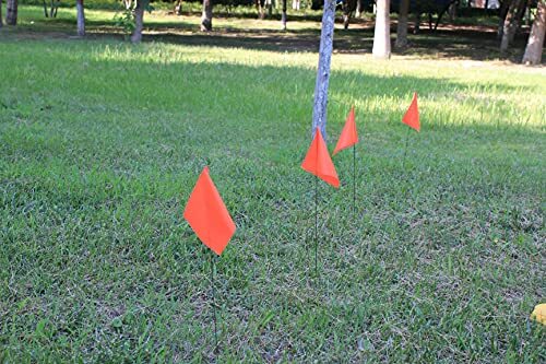 100 Pack Marking Flags Green Lawn Flags for Landscape Irrigation Survey ...