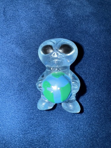 BLUE TRANSPARENT SPACE ALIENS GUM BALL VENDING MACHINE TOY PRIZE ...