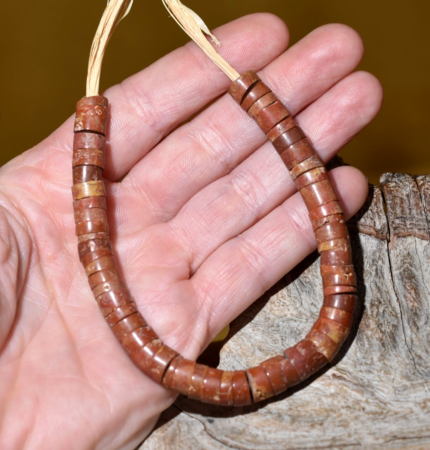 Antique Hand Cut Bauxite Brick Red Brown Stone Trade Beads Ghana ...