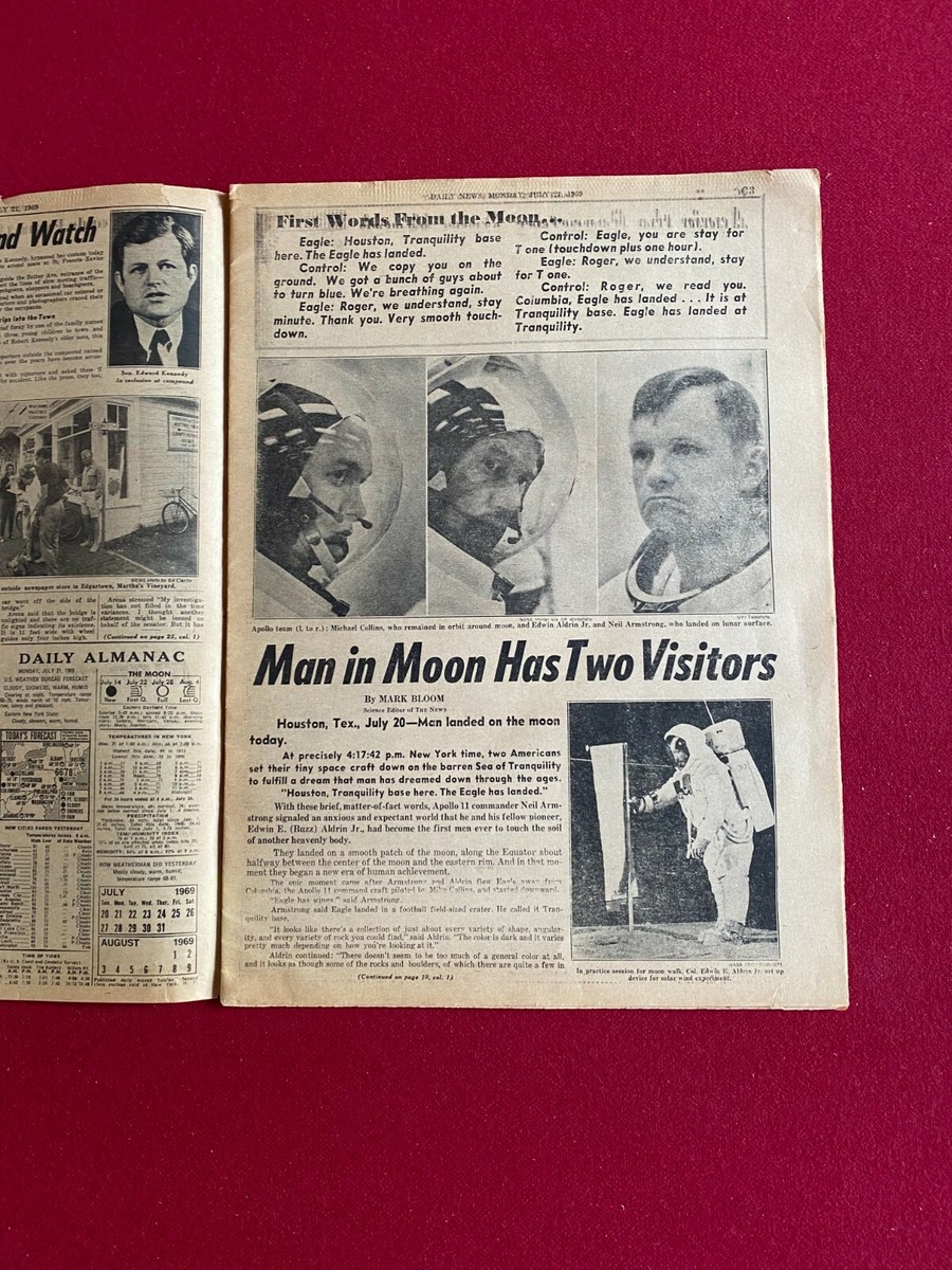 Newspaper Article 1969 Neil Armstrong U S