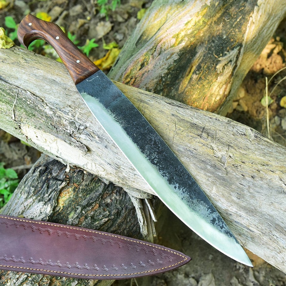 1075 Carbon Steel Barong Style Machete With Leather Sheath | eBay