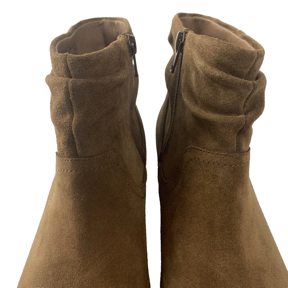 Vionic Womens Size 9.5 Boots Brown Suede Slouch Ankle Weather Resistant ...