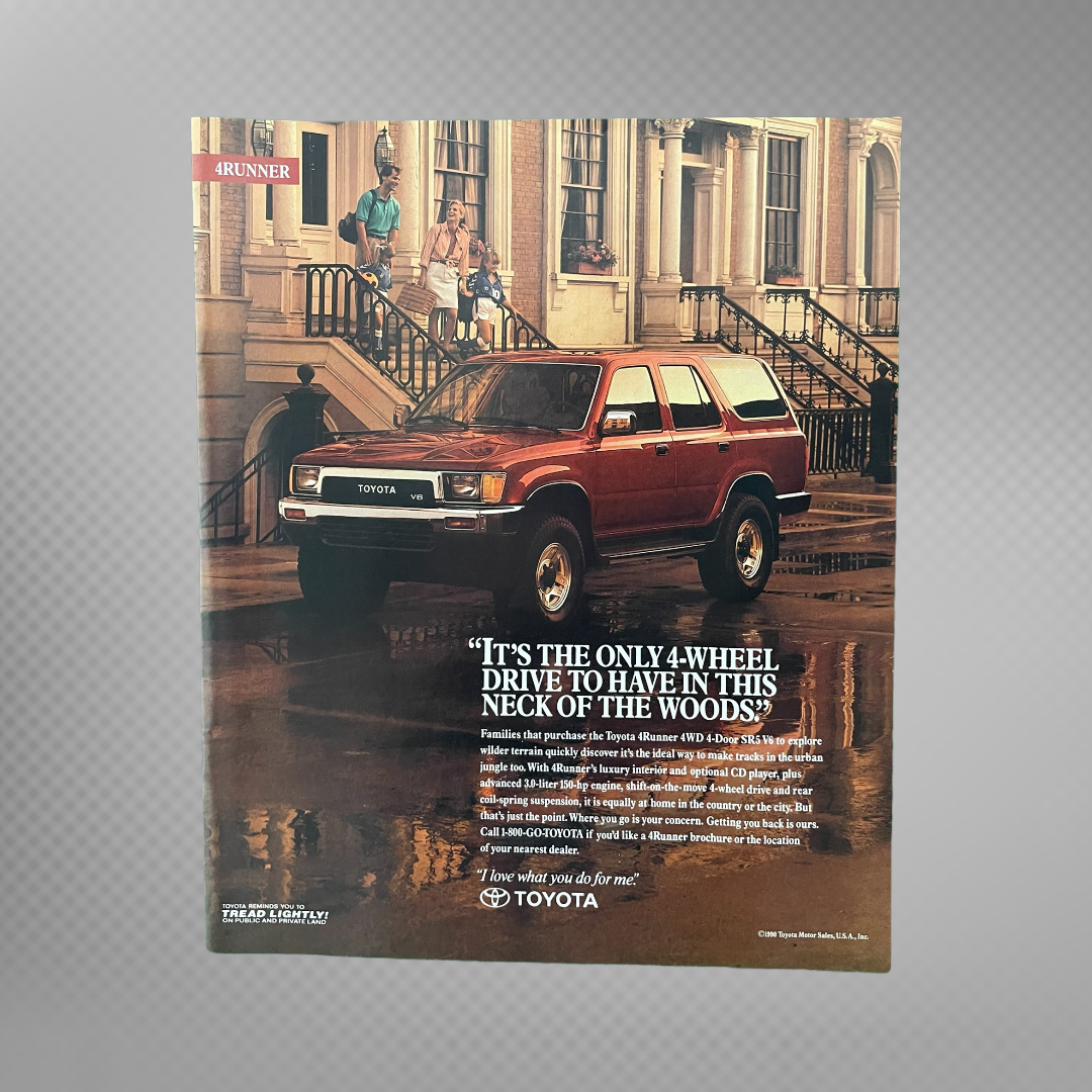 Toyota 4Runner 4WD 4-Door SR5 V6 1991 Original Vintage Print Ad 90's ...