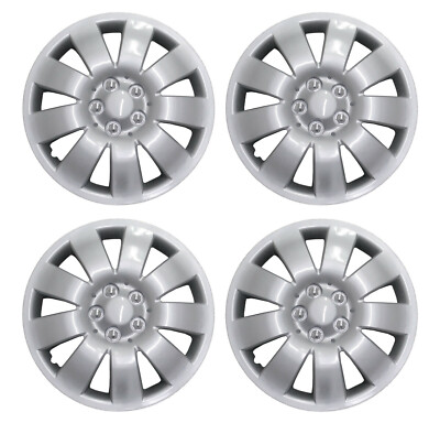 14 Inch Universal Wheel Trims Car Covers Hub Caps Silver Plastic 14 ...