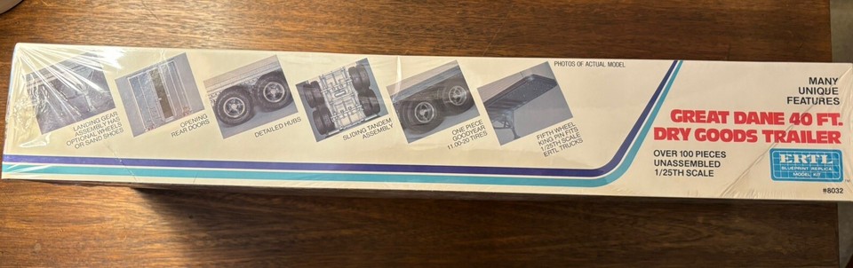 Great Dane 40 FT. Dry Goods Trailer Blueprint Model Kit By Ertl 1/25th ...