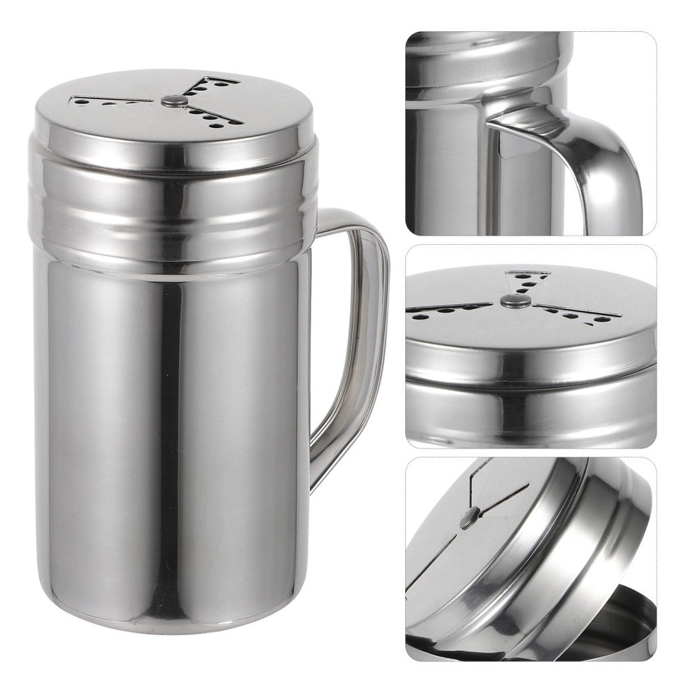 Stainless Steel Seasoning Jar Salt Shaker Dispenser Spice Storage ...