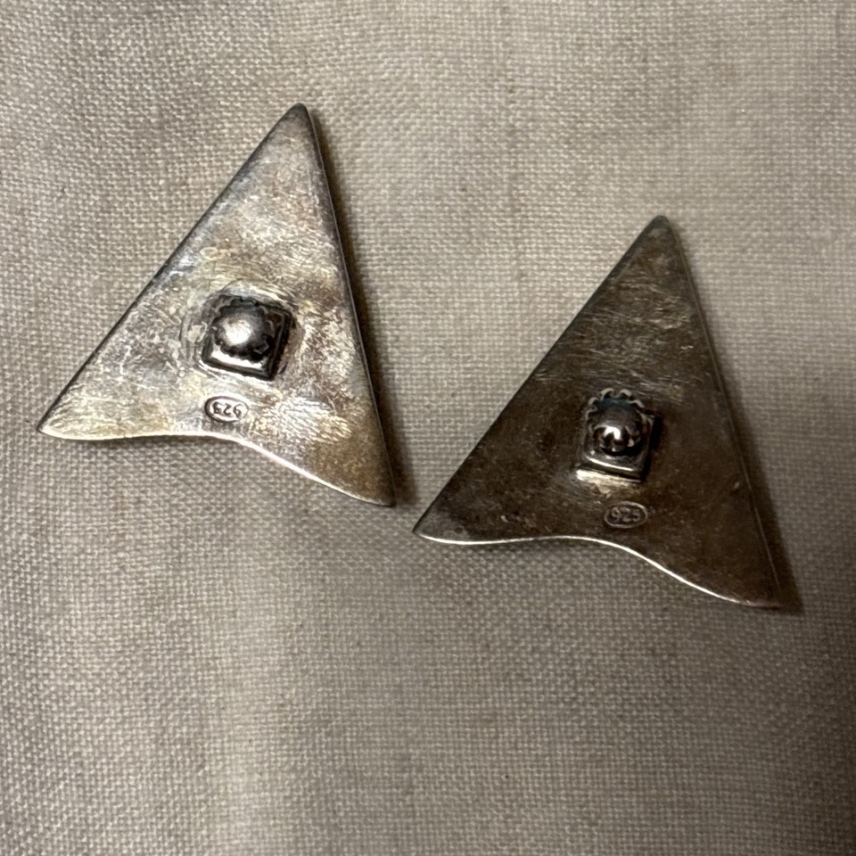 Unusual Vtg Navajo Sterling Silver Natural Green Malachite Slab Collar ...