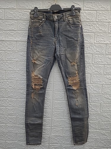 New Oro The Rista Denim Skinny Distressed Jeans Blue Size 30 X 31 | eBay