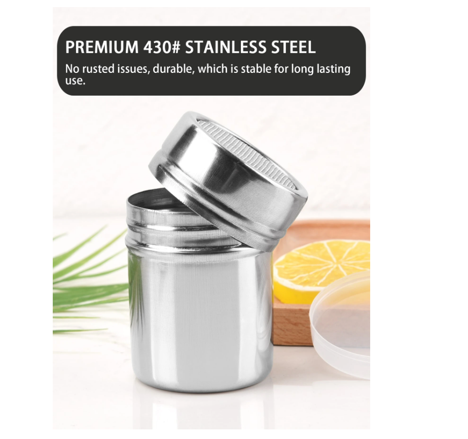 Stainless Steel Powder Icing Sugar Cocoa Chocolate Flour Duster Sifter ...