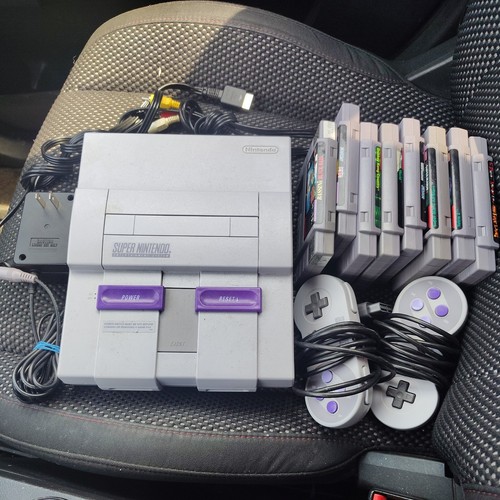Super Nintendo SNES Console Bundle ALL OEM Cords / 2 Controllers ...