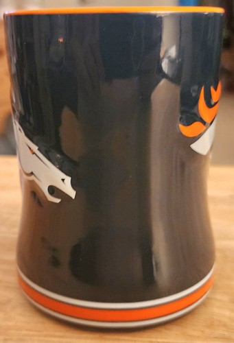 DENVER BRONCOS Coffee Mug Logo Brands NFL Football Cup 14oz Sculpted ...
