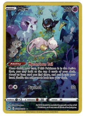 Pokemon TCG Mew GG10/GG70 Crown Zenith Galarian Gallery Ultra Rare Holo ...