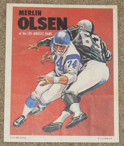 1970 Topps Poster Merlin Olsen Los Angeles Rams #17 | eBay