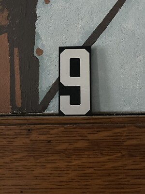 Vintage Unitype Large 4 Inch Enamel Sign Church Black & White Number ...