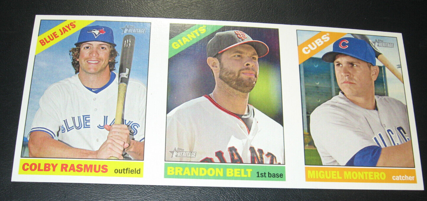 2015 Topps Heritage Advertising Promo Panels Colby Rasmus/Brandon Belt ...