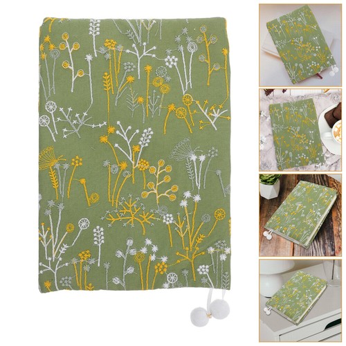 Cloth Art A5 Book Sleeve Plant Pattern Soft Book Cover Protection Book ...