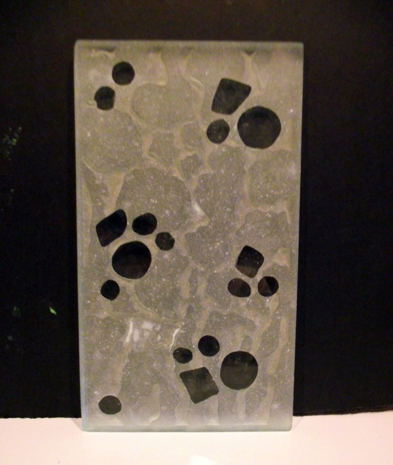 ART STUDIO ETCHED SMOKED GLASS PANEL WITH CLEAR GEOMETRIC SHAPES | eBay