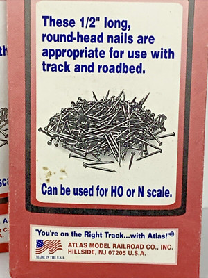 Atlas #2540 Track Nails, 400 Pieces for HO or N Gauge, 1 NOS package ...