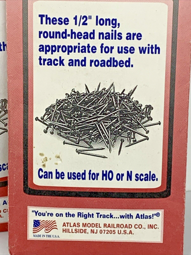 Atlas #2540 Track Nails, 400 Pieces for HO or N Gauge, 1 NOS package ...